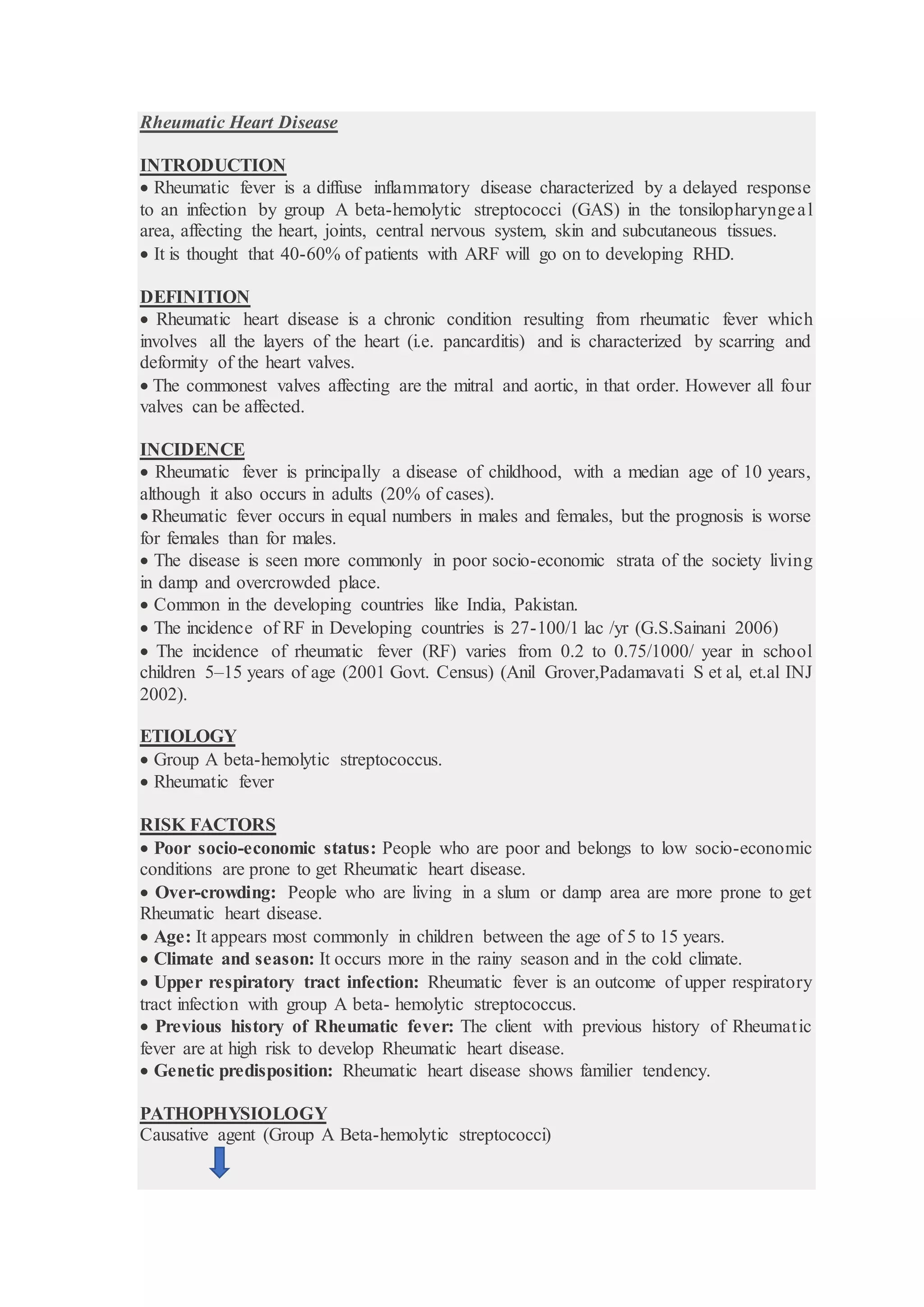 Rheumatic Heart Disease (RHD) | DOCX