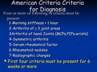 Rheumatoid Arthritis diagnosis and management | PPT
