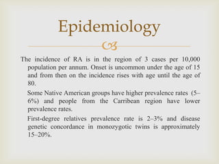 RA Rheumatoid Arthritis | PPTX