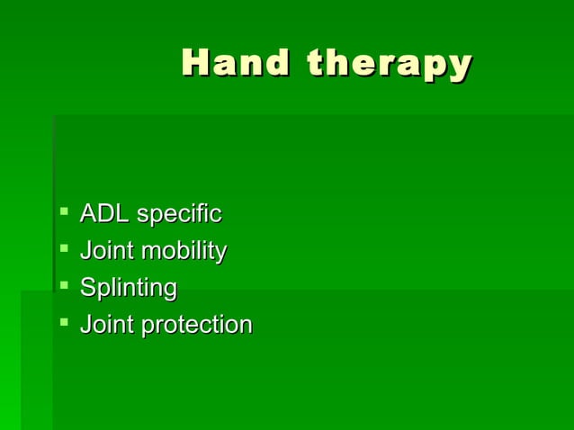 The Hand therapist's role: Rheumatoid Thumb - Splinting/Rehabilitation ...