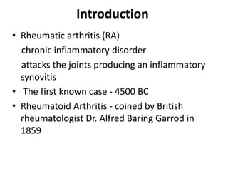 Rheumatoid arthritis - introduction and case study | PPTX