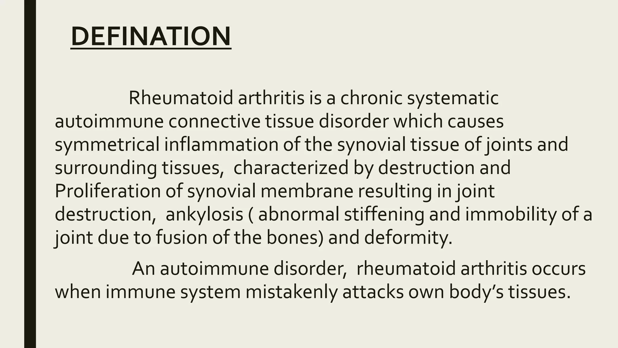 Rheumatoid arthritis For G.N.M 2nd & B.Sc.2nd & 3rd Year Nursing ...