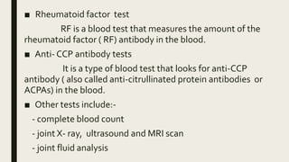 Rheumatoid arthritis For G.N.M 2nd & B.Sc.2nd & 3rd Year Nursing ...