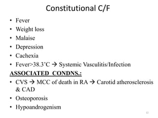 Rheumatoid Arthritis Pathology, C/F and Diagnosis and Mx.ppt