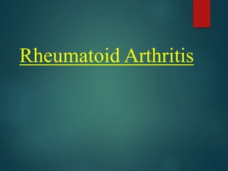 Rheumatoid Arthritis for Medical and Pharmacy Students | PPT