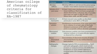 rheumatoid arthritis, environmental factors,genetic factors, diagnostic ...