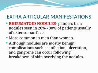 rheumatoid arthritis definition , diagnosis , management | PPTX