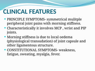 rheumatoid arthritis definition , diagnosis , management | PPTX