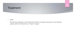 Rheumatoid Arthritis - Pharmacotherapy | PPTX