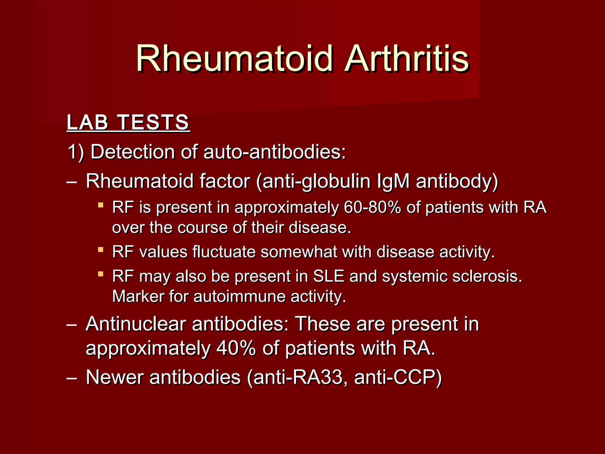 Rheumatoid arthritis11 copy | PPT