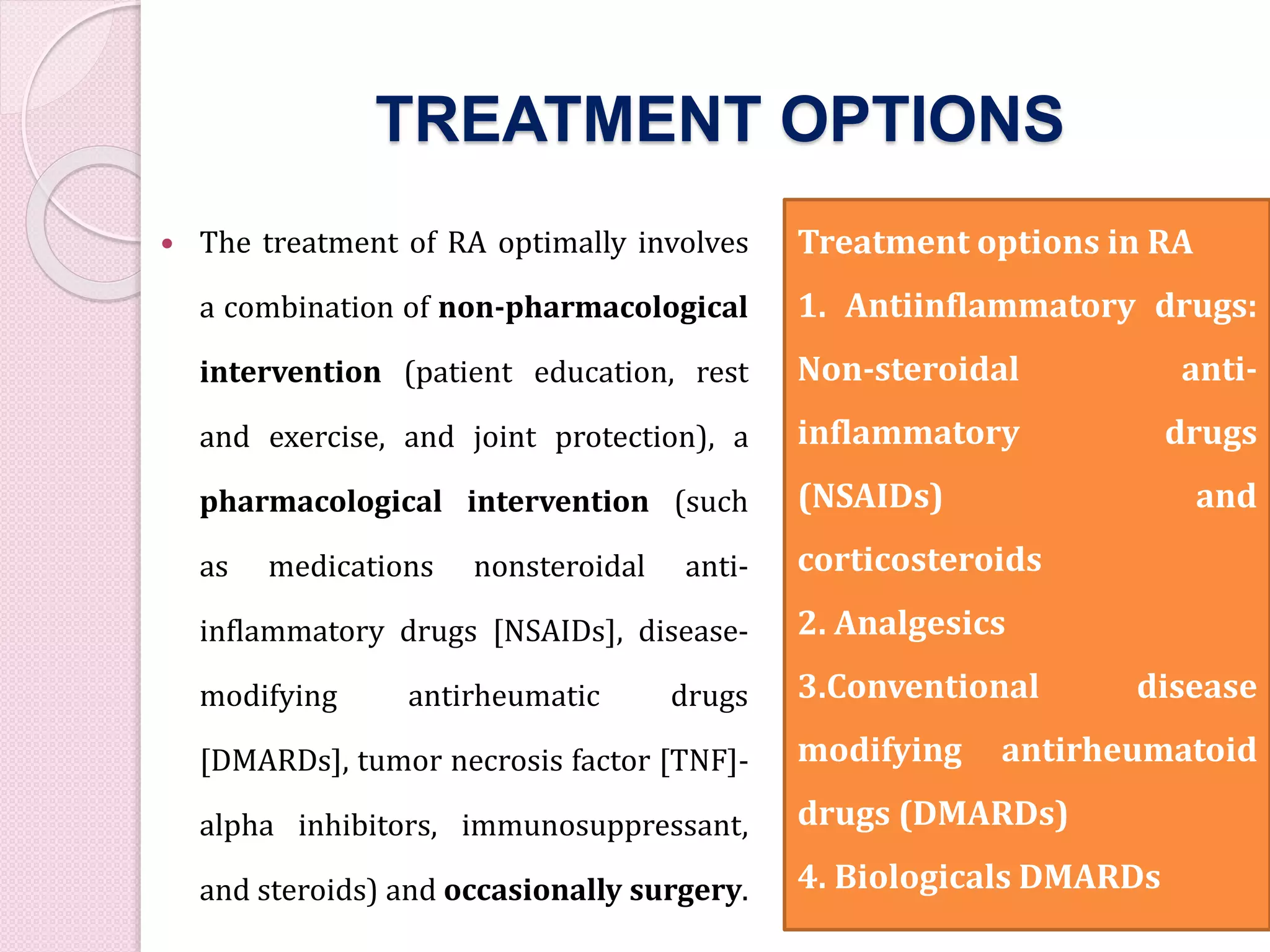 Rheumatoid arthritis and management | PPTX