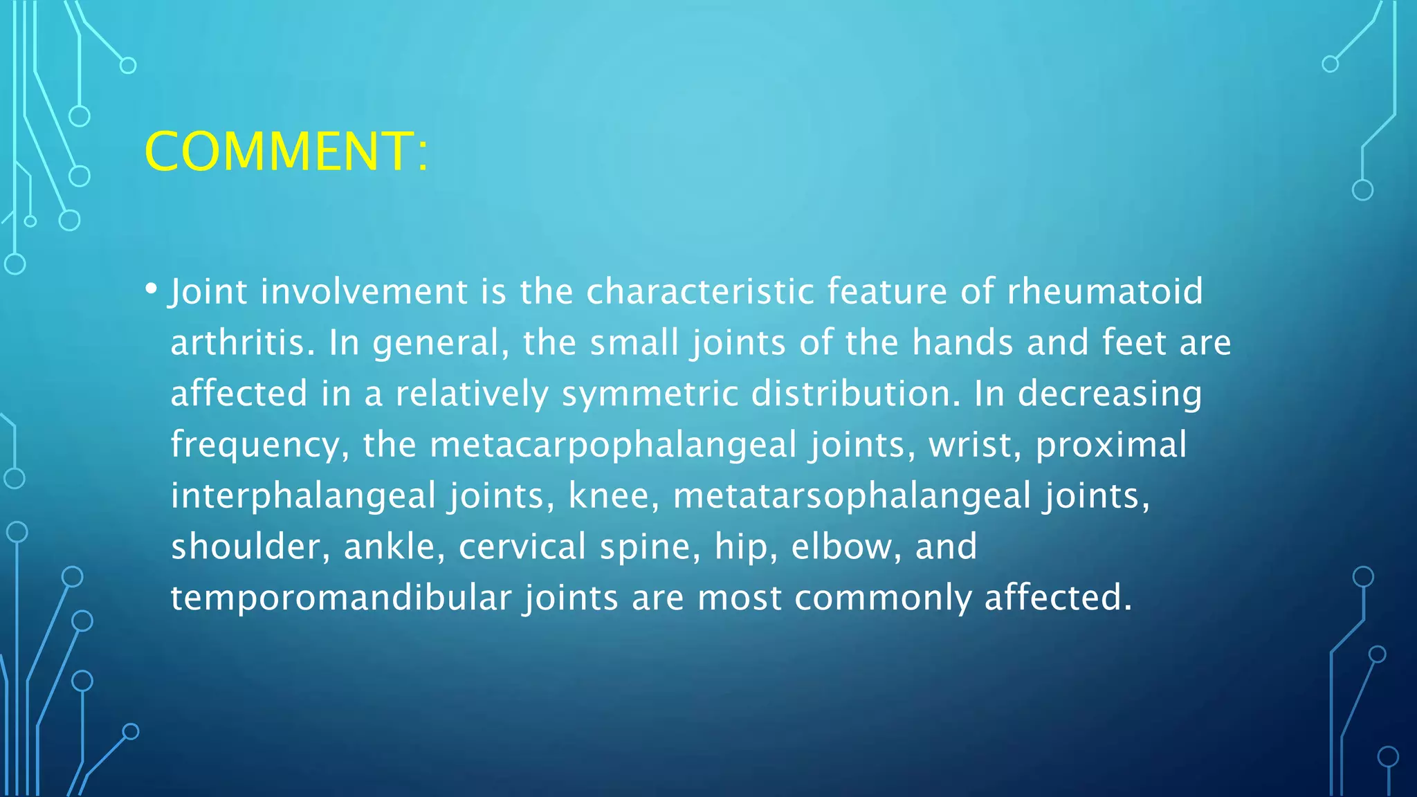 Rheumatoid arthritis ckr part 1 | PPTX