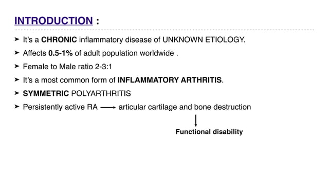 Rheumatoid arthritis ppt ( Ref : Harrisons principles of Internal ...