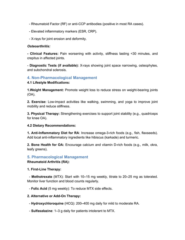Rheumatoid Arthritis (RA) and Osteoarthritis (OA) Management Guidelines ...