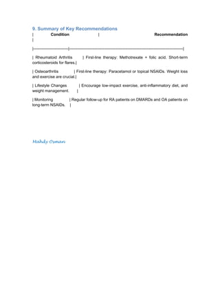 Rheumatoid Arthritis (RA) and Osteoarthritis (OA) Management Guidelines ...
