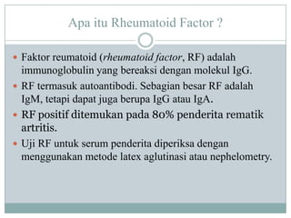 Rheumatoid factor | PPTX