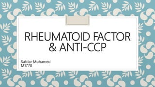 Rheumatoid factor and anti-ccp | PPTX