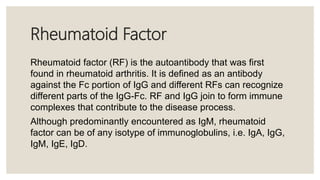 Rheumatoid factor and anti-ccp | PPTX