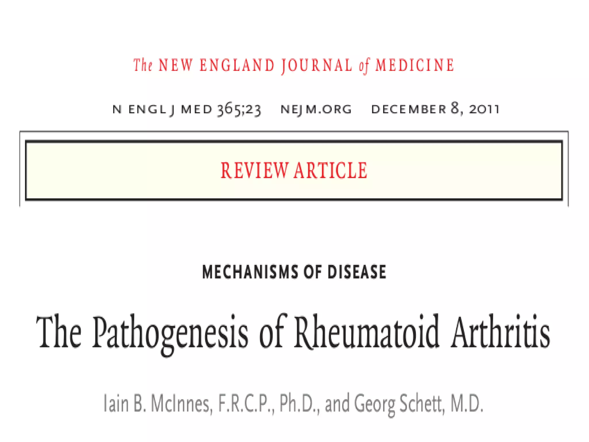Rheumatoid arthritis pathogenesis | PPTX