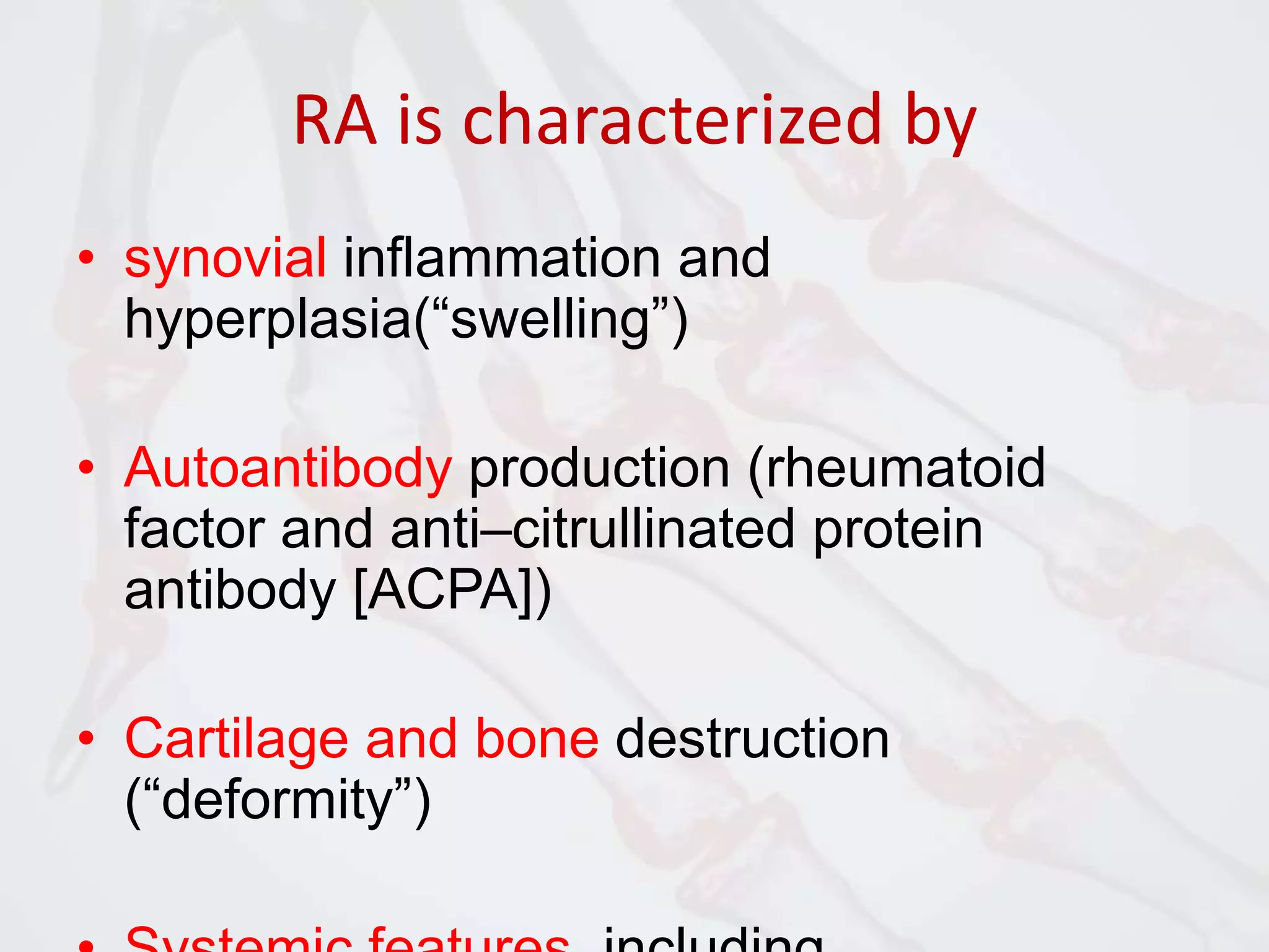 Rheumatoid arthritis pathogenesis | PPTX