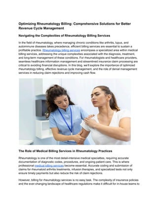 Optimizing Rheumatology Billing: Comprehensive Solutions for Better ...