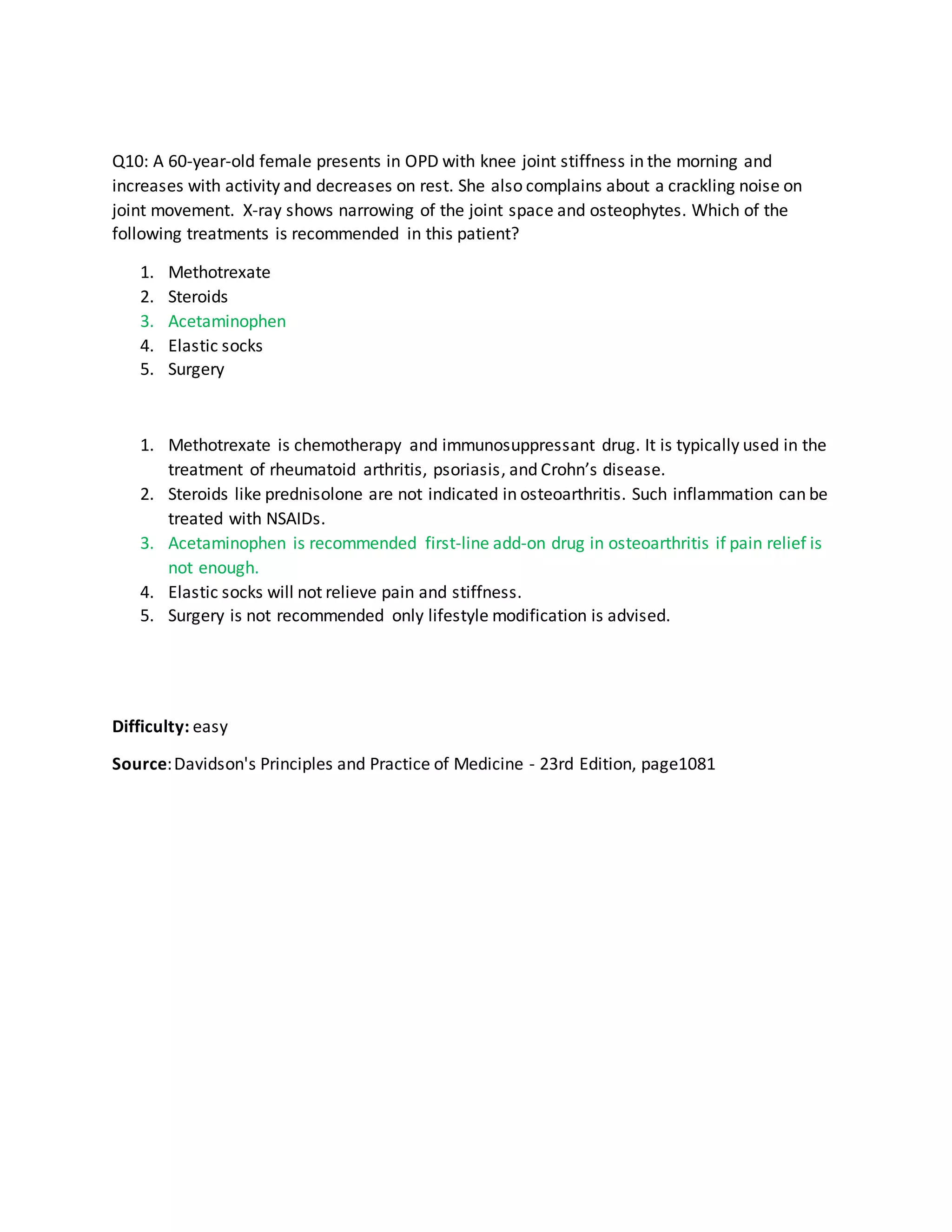 Rheumatology MCQs Practice questions with explanation | DOCX