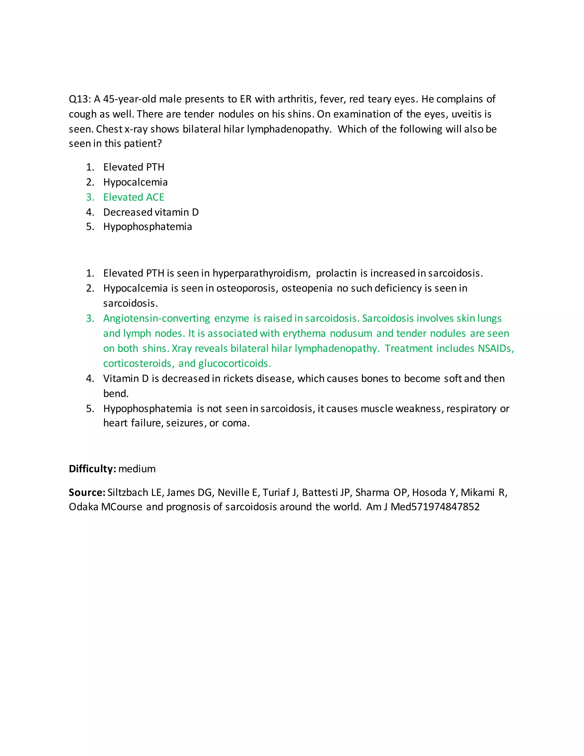 Rheumatology MCQs Practice questions with explanation | DOCX