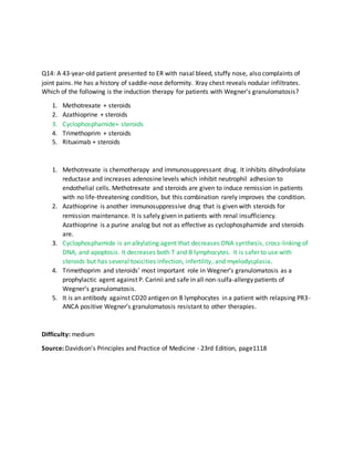 Rheumatology MCQs Practice questions with explanation | DOCX