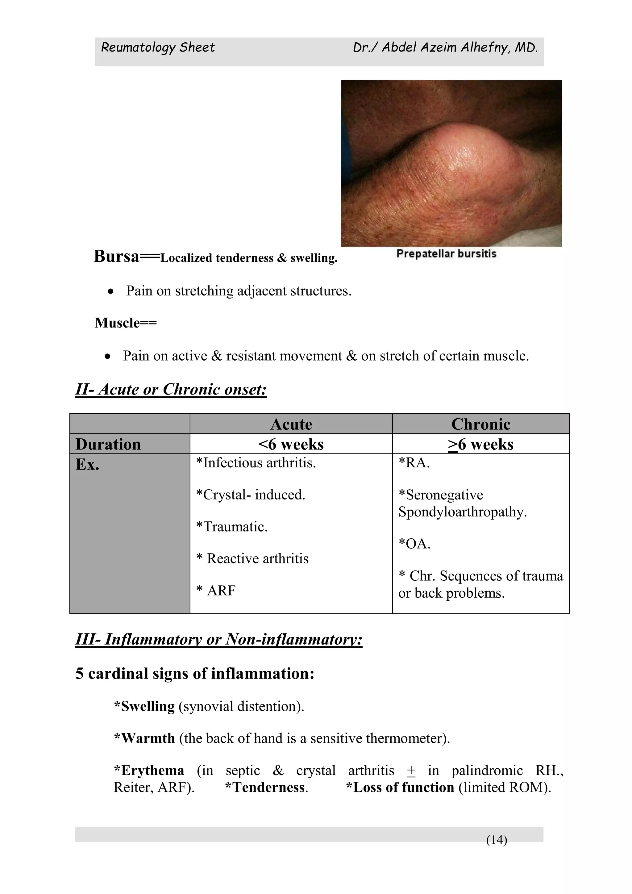 Rheumatology sheet | PDF
