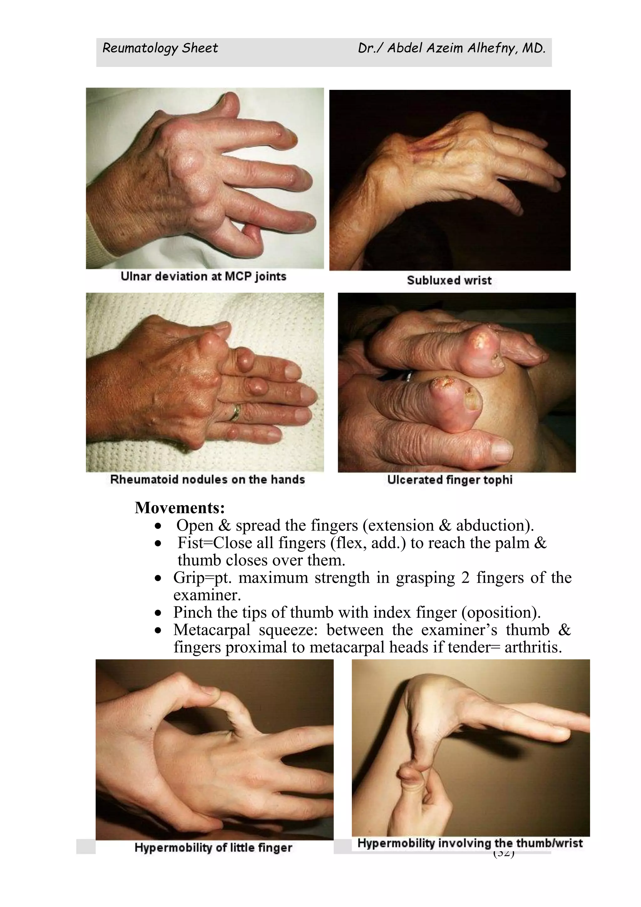 Rheumatology sheet | PDF