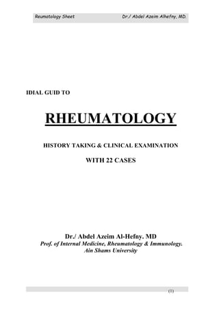 Rheumatology sheet | PDF