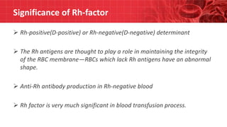 Rh factor and its significance by Prabeen | PPTX