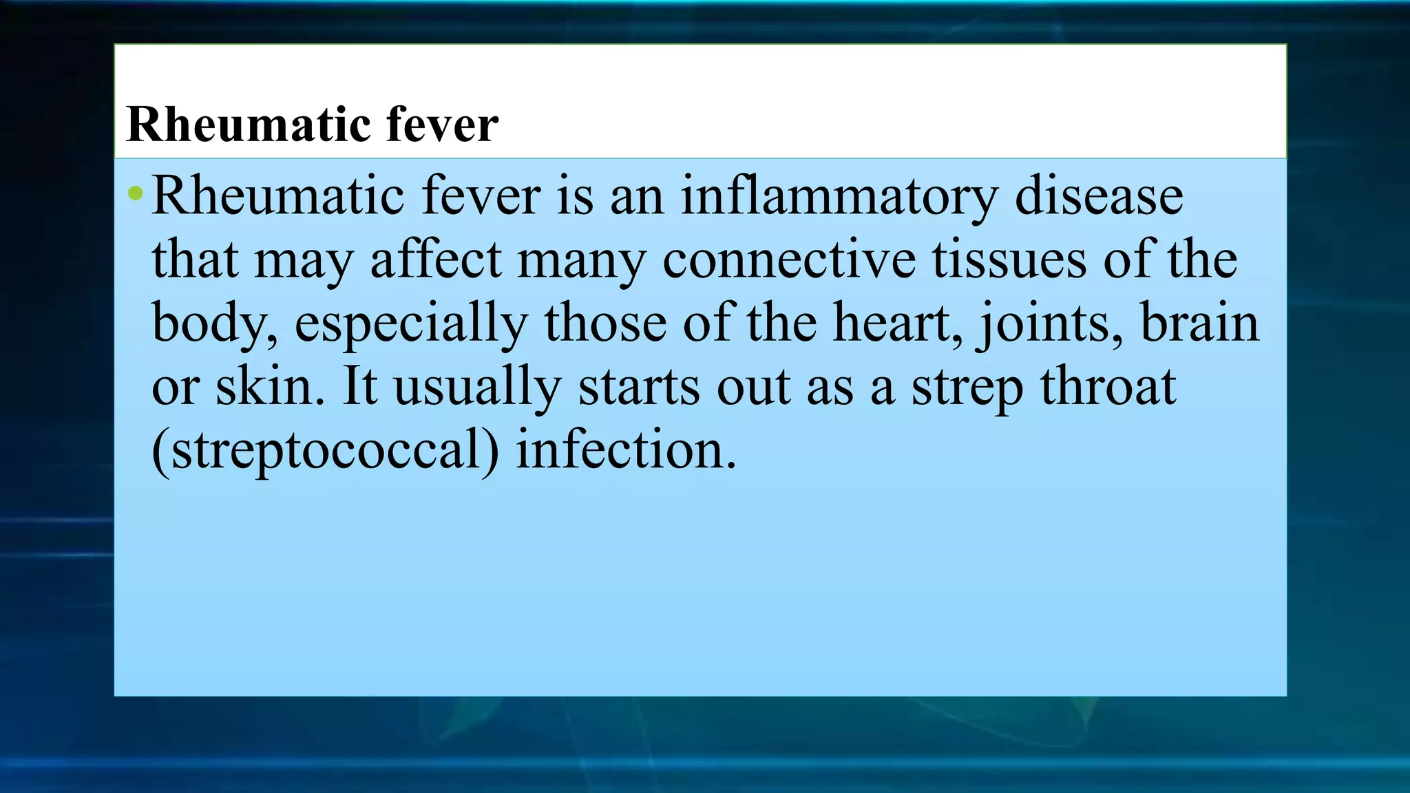 RHEUMATIC FEVER AND RHEUMATIC HEART DISEASE | PPTX