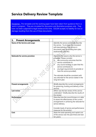 Service Delivery Review Template | PDF