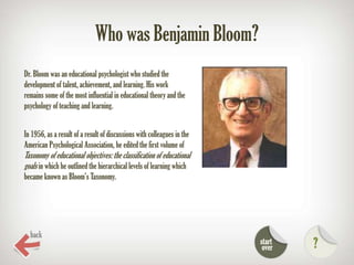 Bloom's Taxonomy Kiosk | PPTX