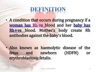 Rh Incompatibility a Gynecological disorder | PPT