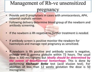 Rh Incompatibility a Gynecological disorder | PPT