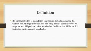 Rh Incompatibility.pptx NOTES IN OBSTETRICS AND GYNECOLOGY NURSING | PPTX