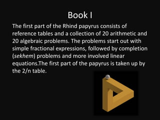 Rhind mathematical papyrus | PPTX