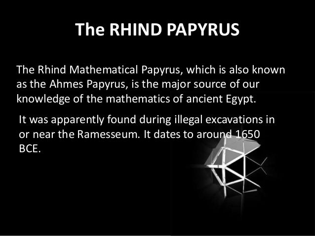 Rhind mathematical papyrus