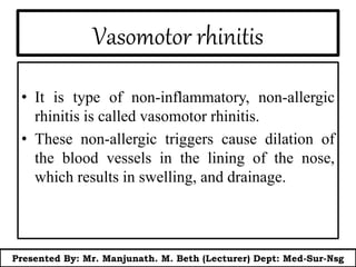 Rhinitis (nasal disorder). | PPTX