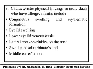 Rhinitis (nasal disorder). | PPT