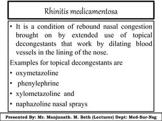 Rhinitis (nasal disorder). | PPTX