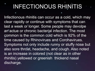 Rhinitis report | PPTX | Ear, Nose and Throat Conditions | Diseases and ...