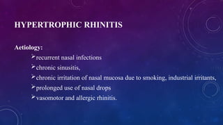 acute and chronic rhinitis by dr supriya | PPTX