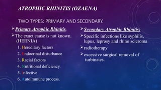 acute and chronic rhinitis by dr supriya | PPTX