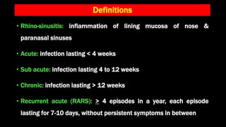 Rhinosinusitis- Definition, Clinical features, Diagnosis.pptx
