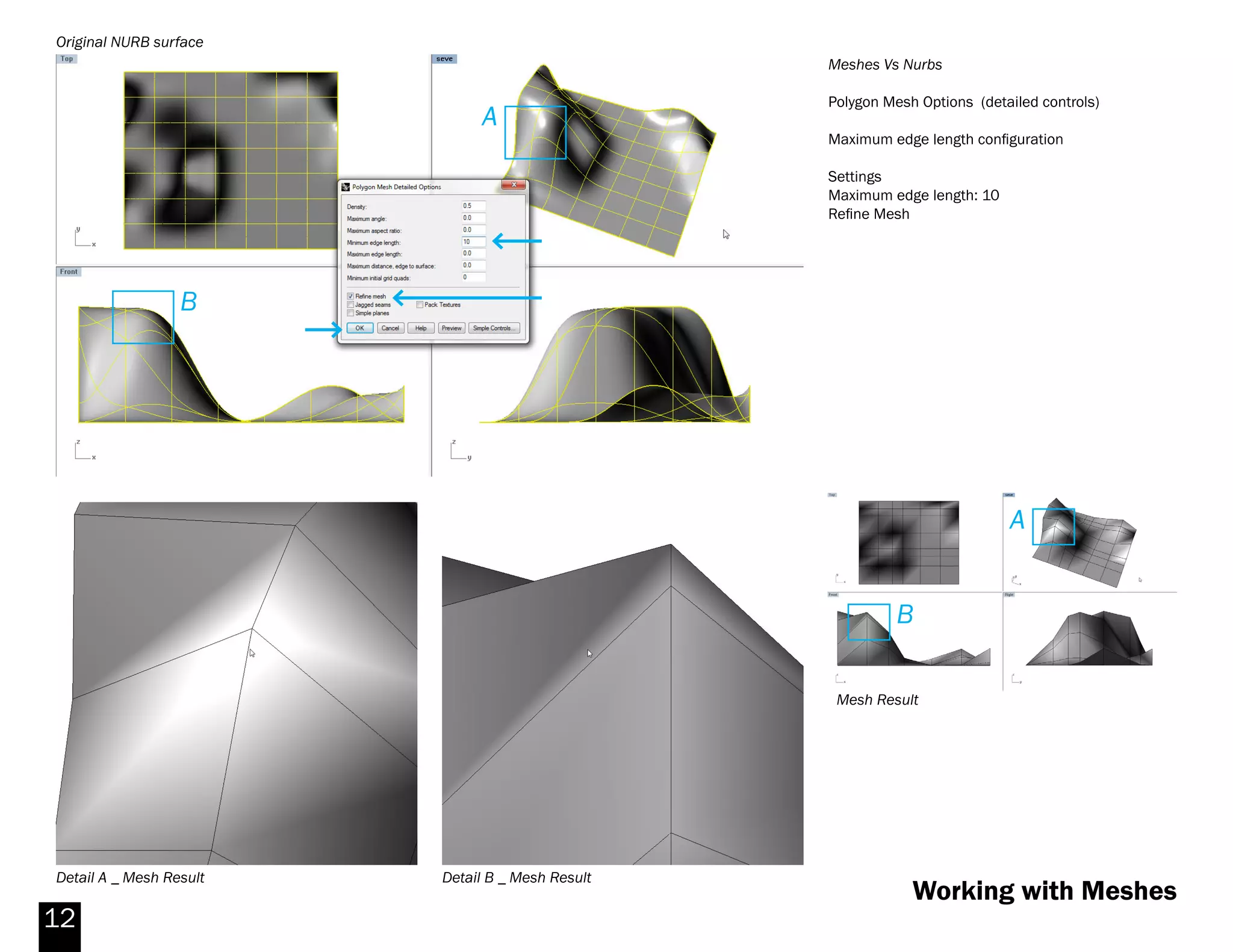 Rhino Working with Meshes | PDF