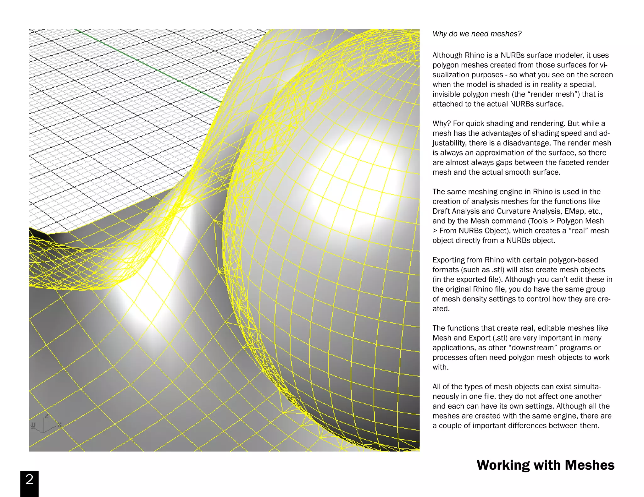 Rhino Working with Meshes | PDF