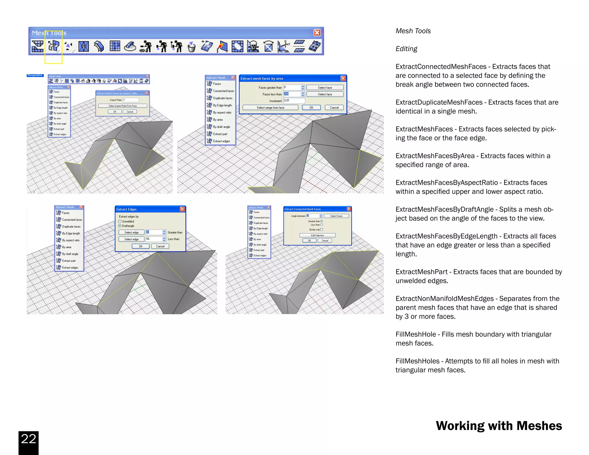 Rhino Working with Meshes | PDF